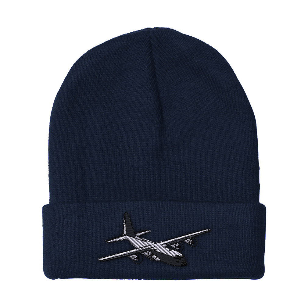 Beanies for Men C-130 Aircraft Embroidery Winter Hats Women Acrylic ...
