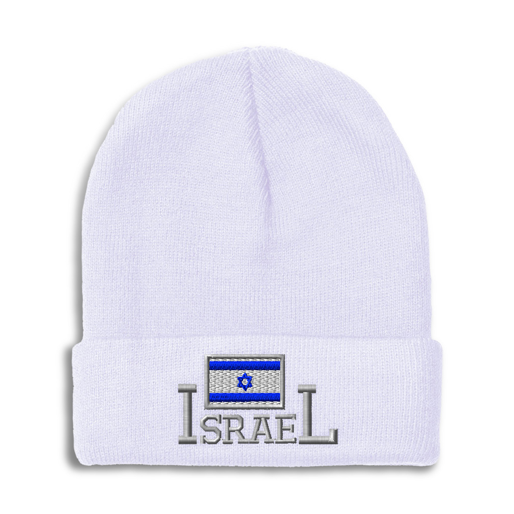 Beanies for Men Israel C Embroidery Flags Winter Hats Women Acrylic ...