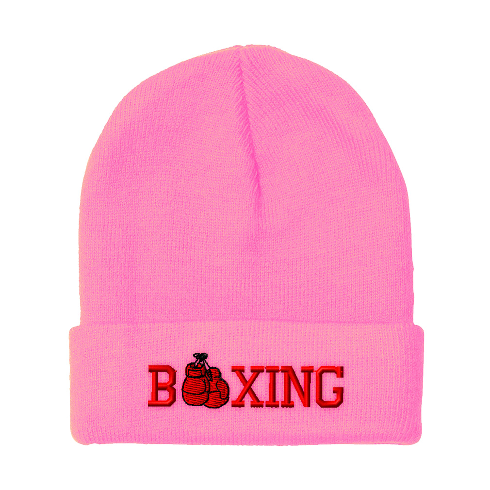 Beanies for Men Sport Red Boxing Gloves Embroidery Winter Hats Women ...