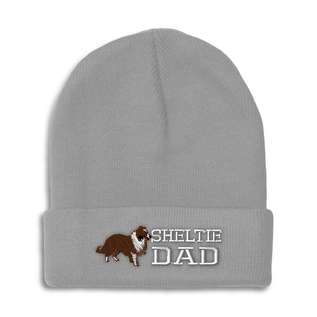 Beanies for Men Shetland Sheepdog Sheltie Dad Embroidery Dogs Acrylic ...