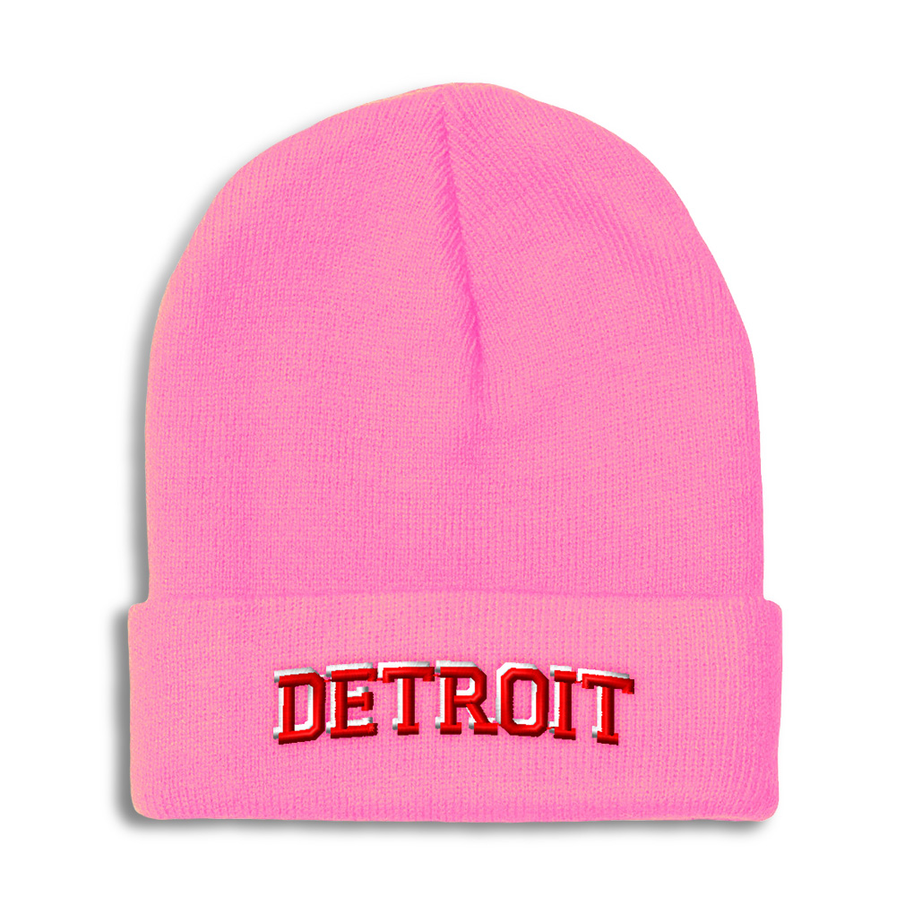 Beanies for Men Detroit Embroidery Winter Hats Women Acrylic Skull Cap ...