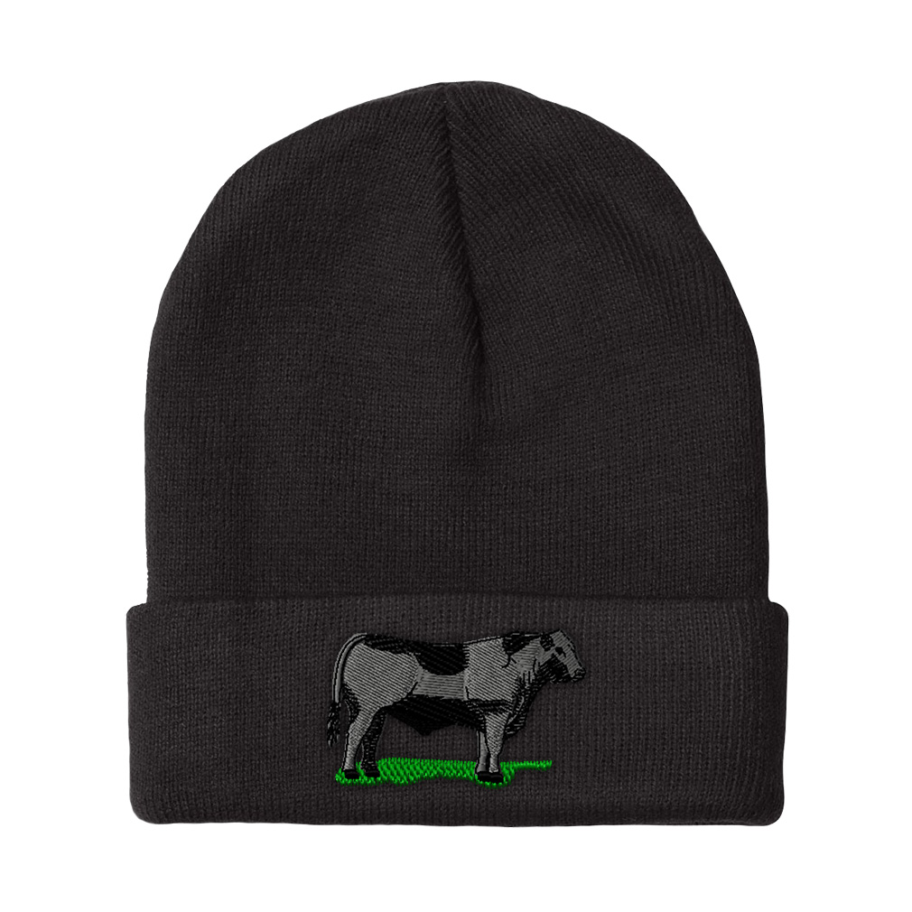 Beanies for Men Western Farm Animal Cow Cattle Angus Bull Acrylic Skull ...