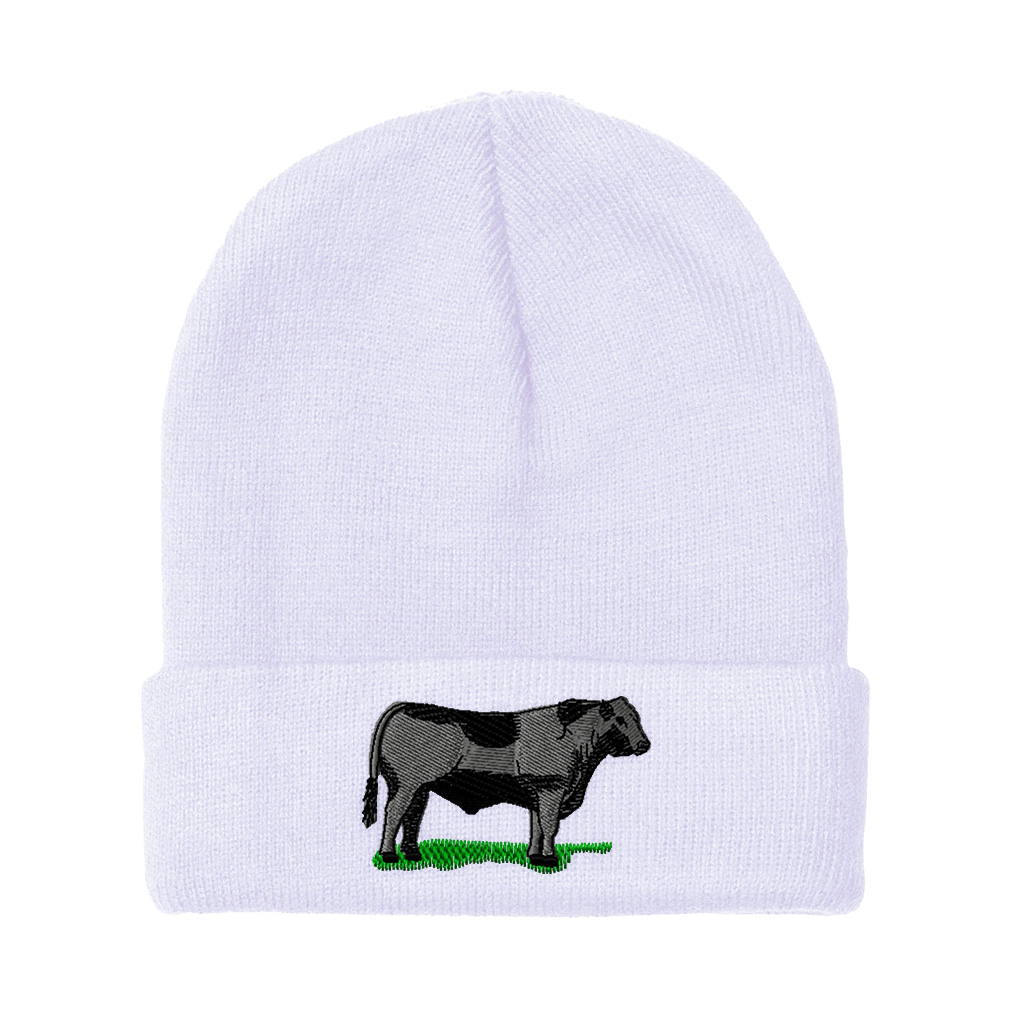 Beanies for Men Western Farm Animal Cow Cattle Angus Bull Acrylic Skull ...