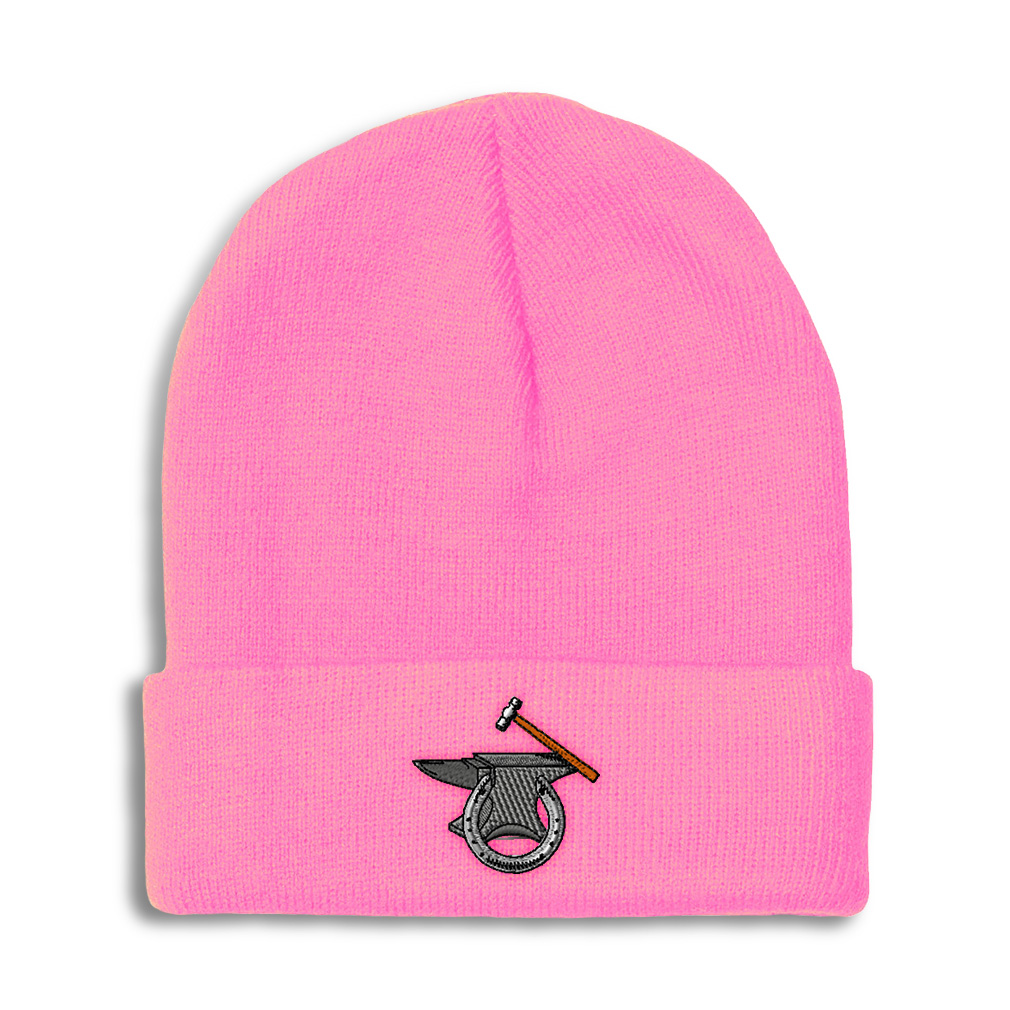Beanies for Men Western Horseshoes Hammer Anvil Farrier Acrylic Skull ...
