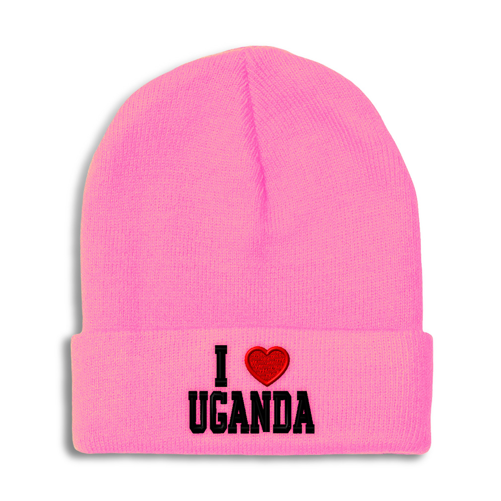 Beanies for Men I Love Uganda I Love Winter Hats for Women Acrylic ...