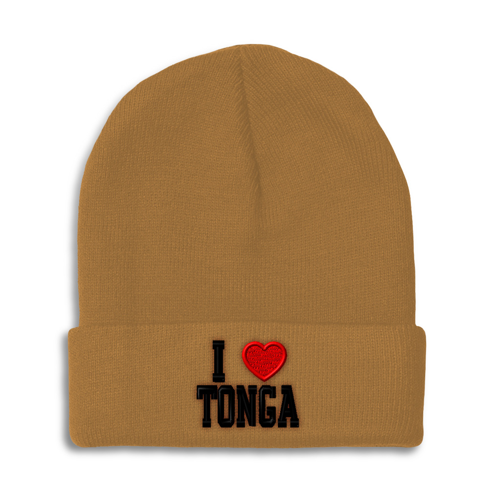 Beanies for Men I Love Tonga I Love Winter Hats for Women Acrylic Skull ...