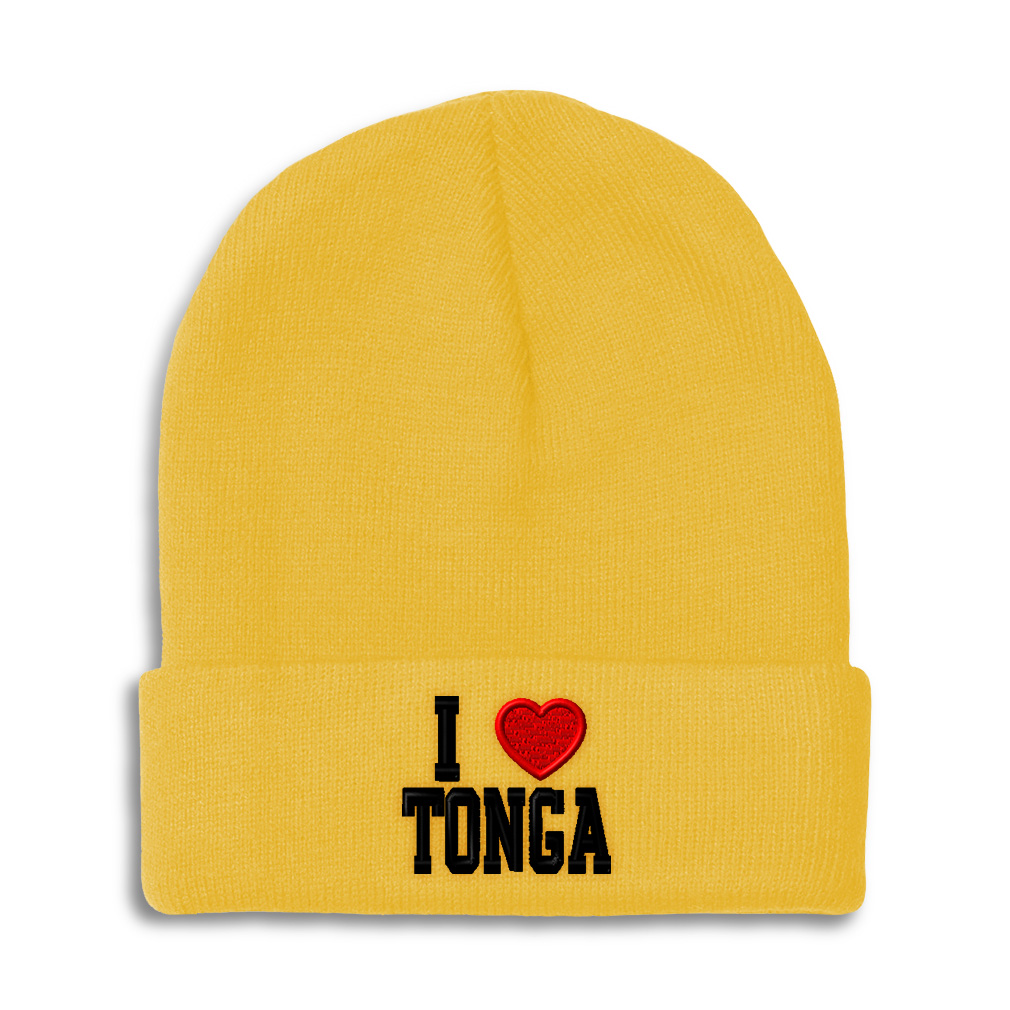 Beanies for Men I Love Tonga I Love Winter Hats for Women Acrylic Skull ...