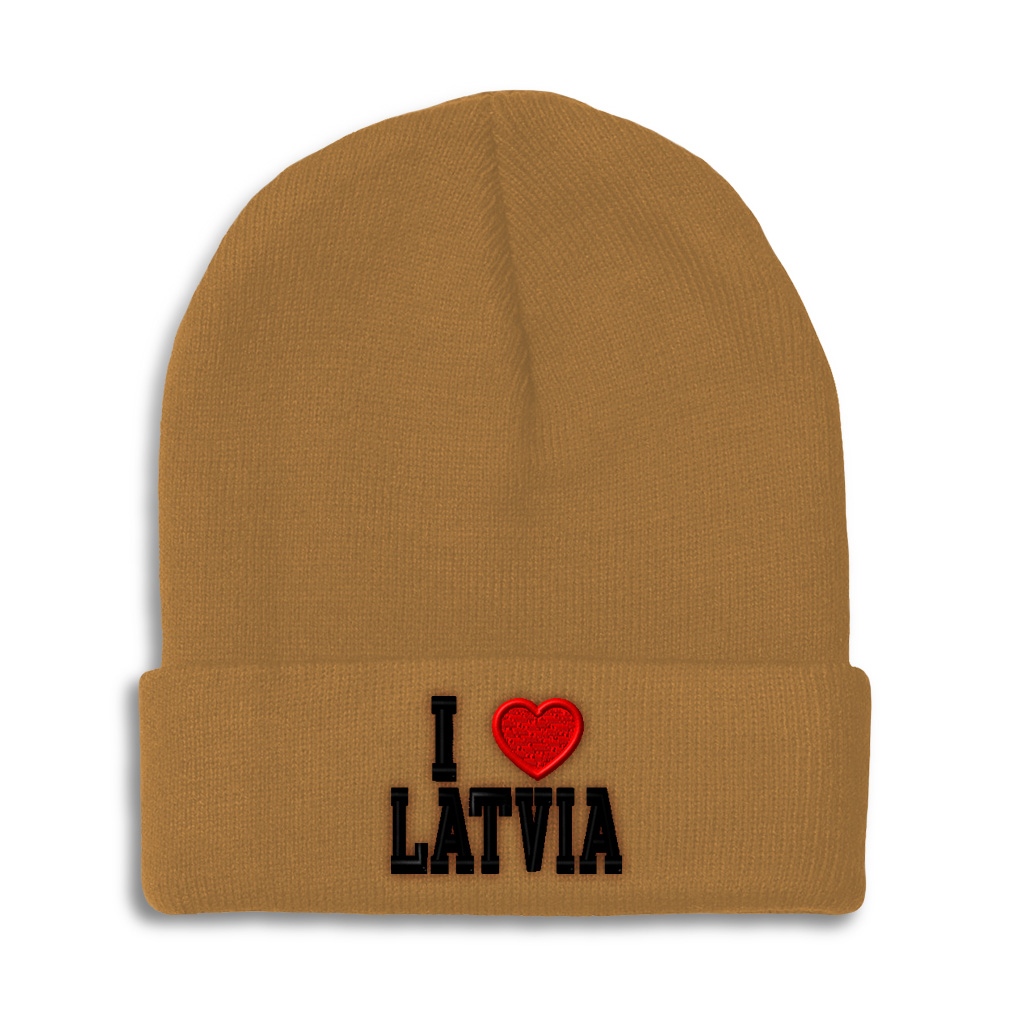 Beanies for Men I Love Latvia I Love Winter Hats for Women Acrylic ...