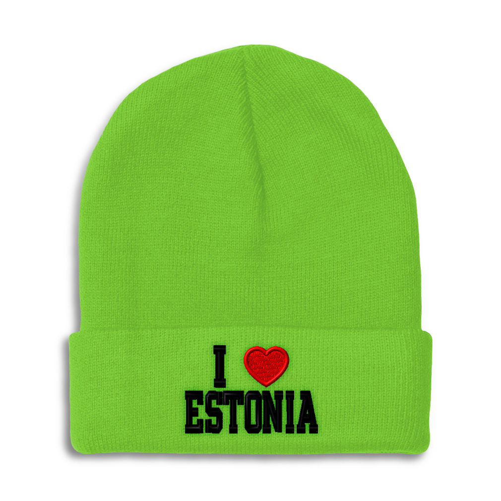 Beanies for Men I Love Estonia I Love Winter Hats for Women Acrylic ...