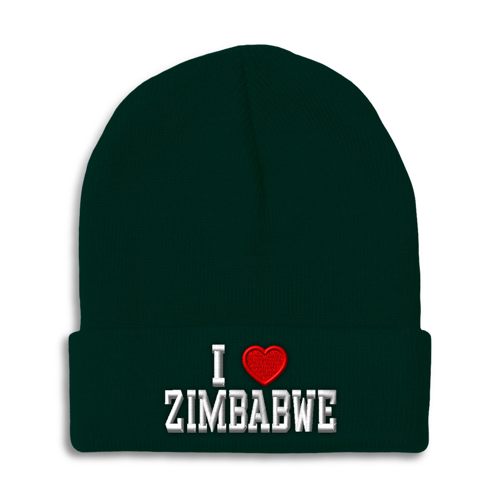 Beanies for Men I Love Zimbabwe I Love Winter Hats for Women Acrylic ...