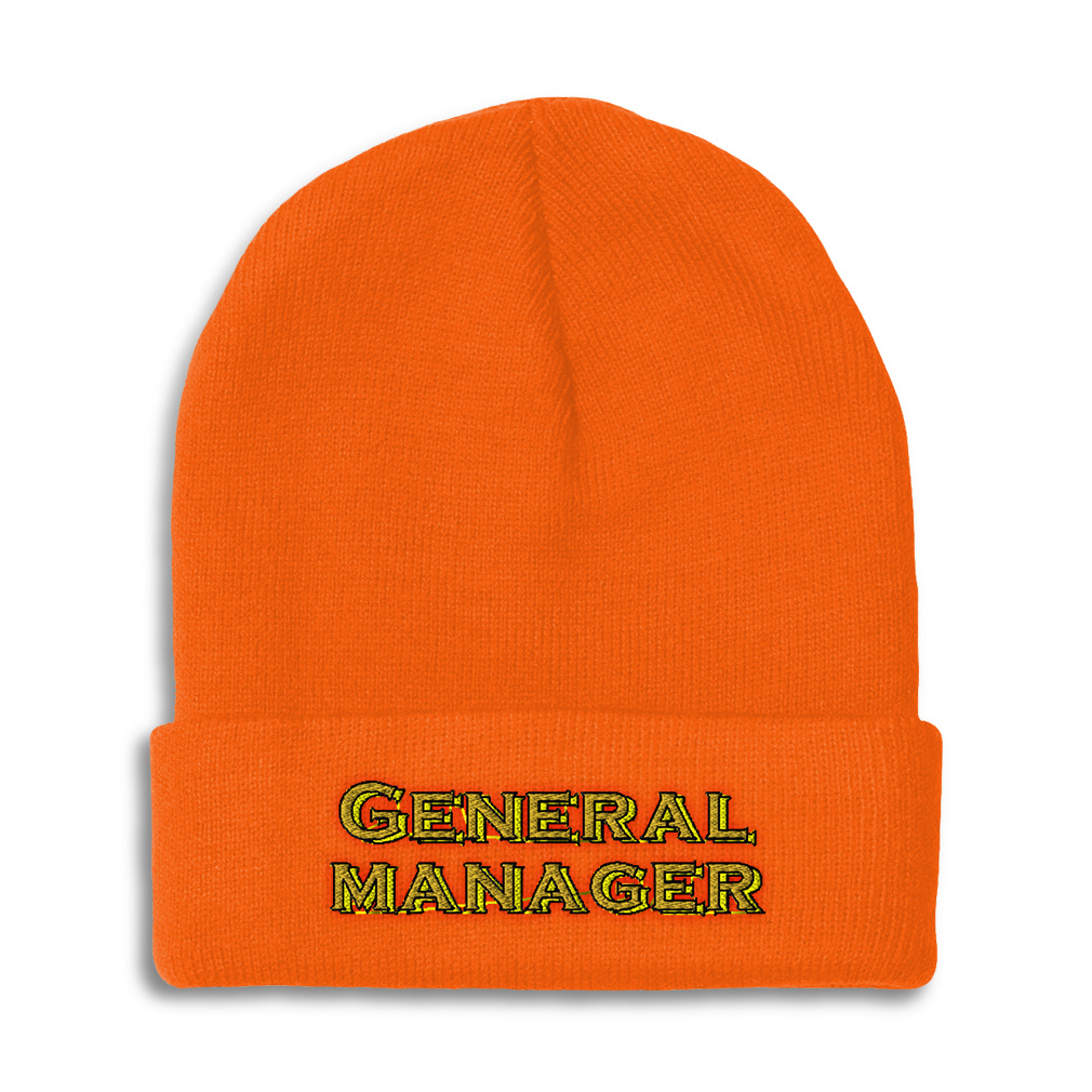Beanies for Men General Manager Winter Hats for Women Acrylic Skull Cap ...