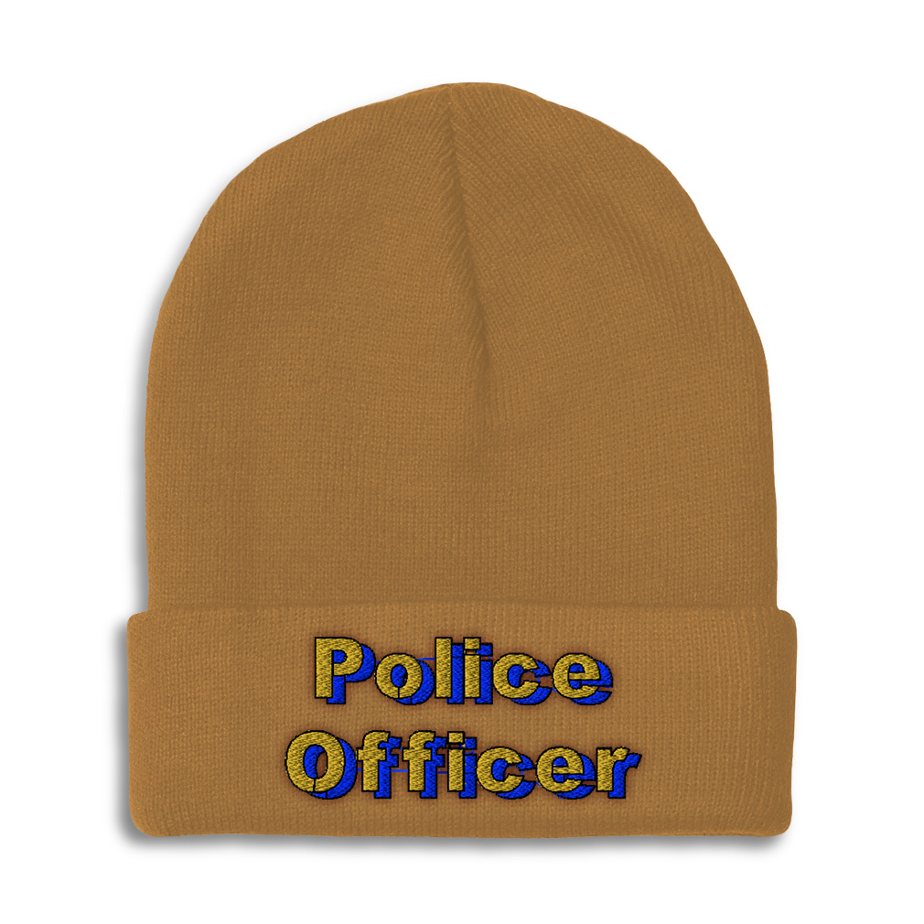 Beanies for Men Police Officer Winter Hats for Women Acrylic Skull Cap ...