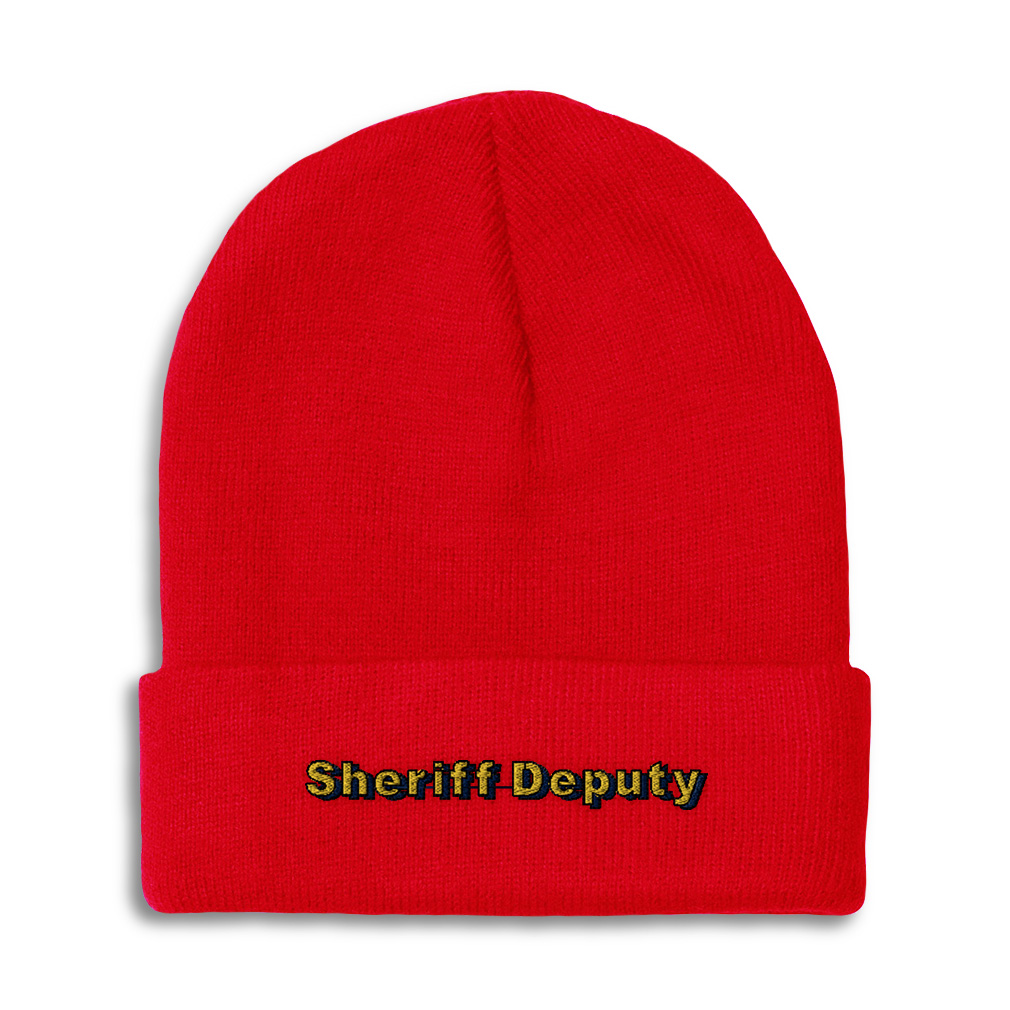 Beanies for Men Sheriff Deputy Winter Hats for Women Acrylic Skull Cap ...