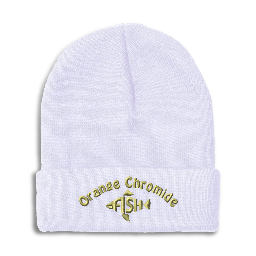 Beanies for Men Orange Chromide Fish Winter Hats for Women Acrylic ...