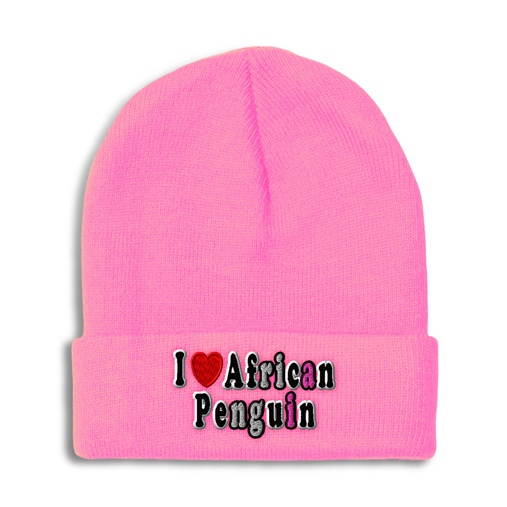 Beanies for Men I Love African Penguin Winter Hats for Women Acrylic ...