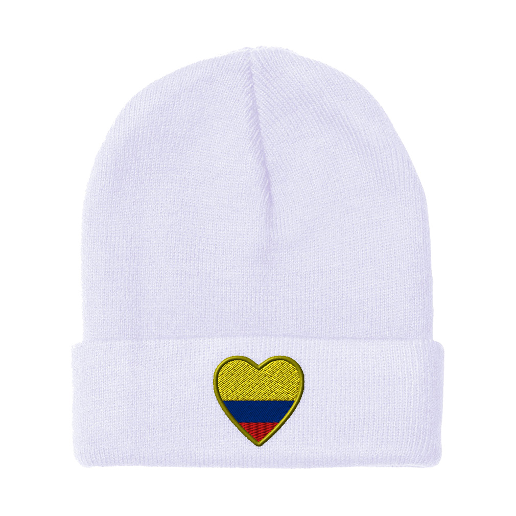 Beanies for Men Heart Colombia Flag Embroidery Winter Hats Women Skull ...