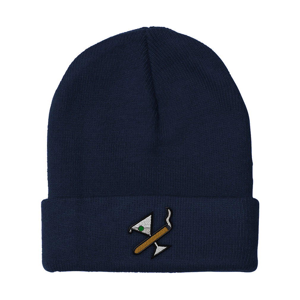 Beanies for Men Cigar and Martini Logo Embroidery Winter Hats Women ...