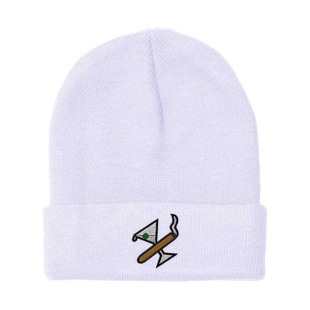 Beanies for Men Cigar and Martini Logo Embroidery Winter Hats Women ...