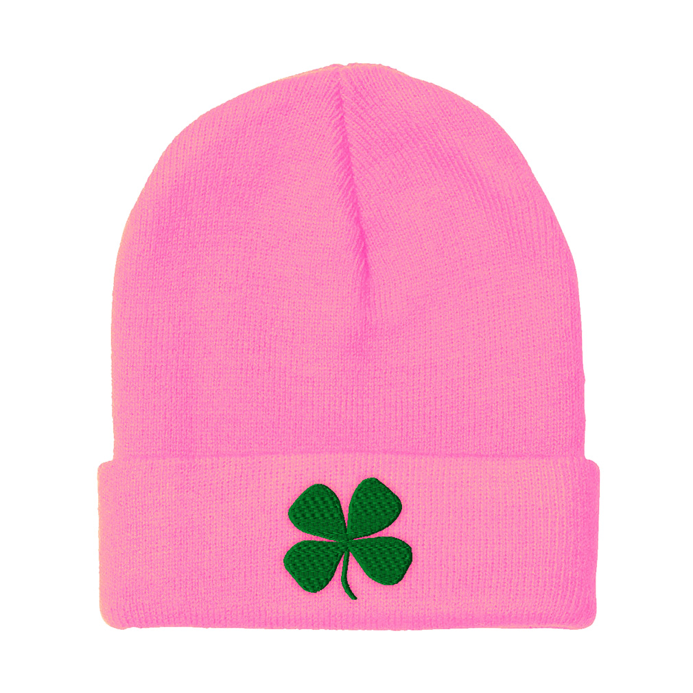 Beanies for Men Good Luck Clover Embroidery Winter Hats Women Acrylic ...