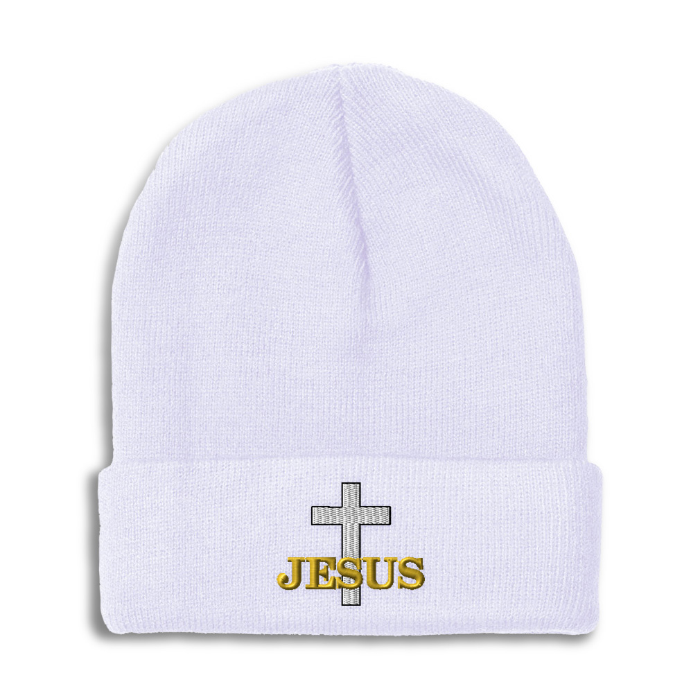 Beanies for Men Christian Cross, Jesus Embroidery Winter Hats Women ...
