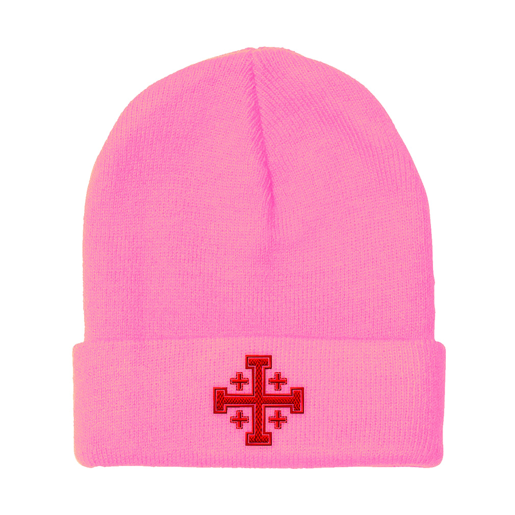 Beanies for Men Jerusalem Cross B Embroidery Winter Hats Women Acrylic ...