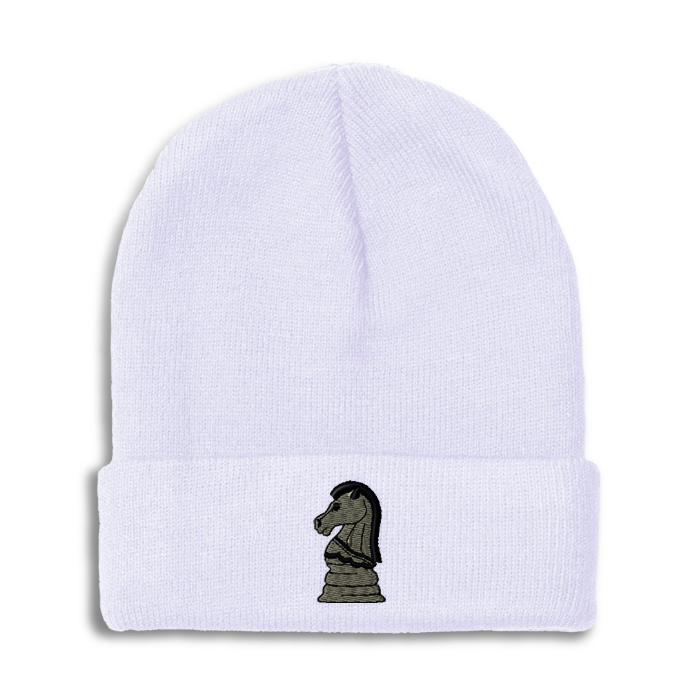Beanies for Men Chess Knight Embroidery Winter Hats Women Acrylic Skull ...