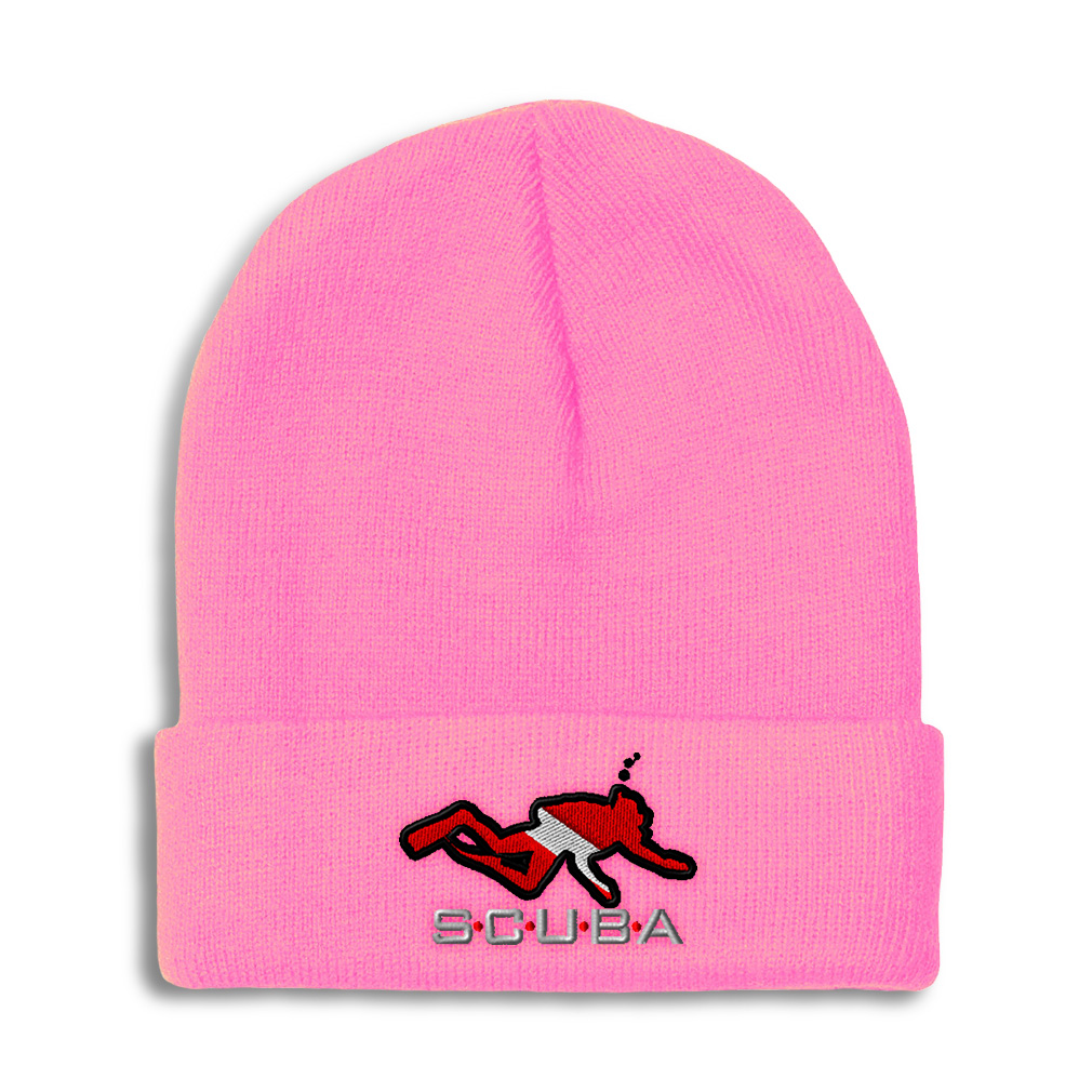 Beanies for Men Sport Scuba Diving Diver Flag Embroidery Acrylic Skull ...