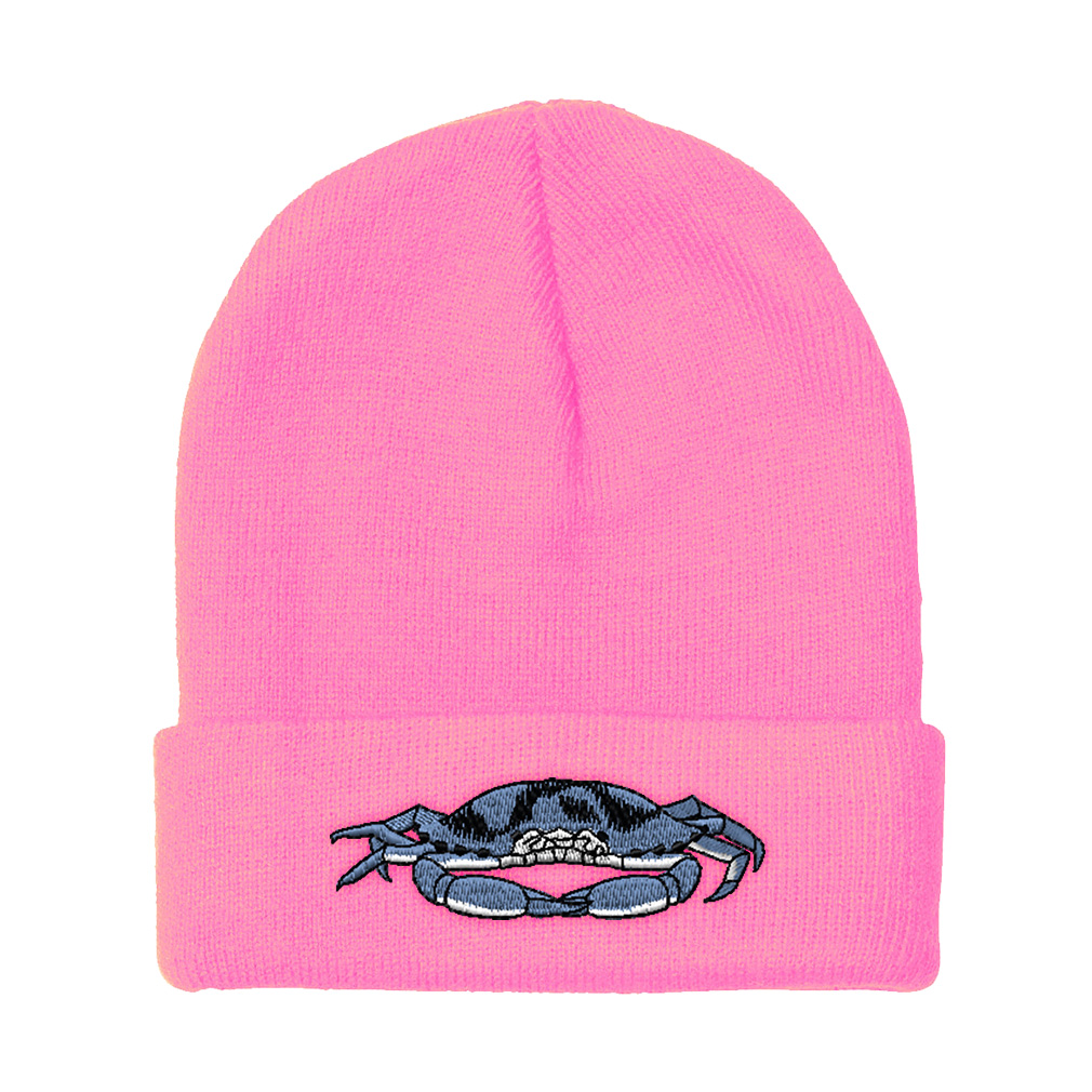 Beanies for Men Blue Claw Crab Embroidery Winter Hats Women Acrylic ...